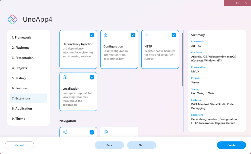 Deep Dive Uno Platform Template Wizard Extensions Application And