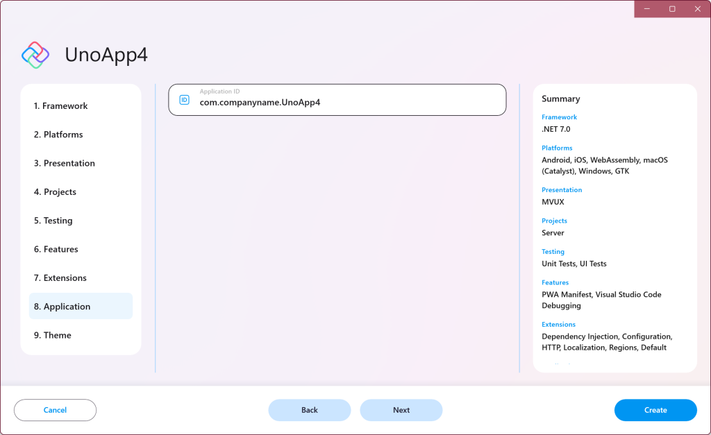 Deep Dive Uno Platform Template Wizard Extensions Application And