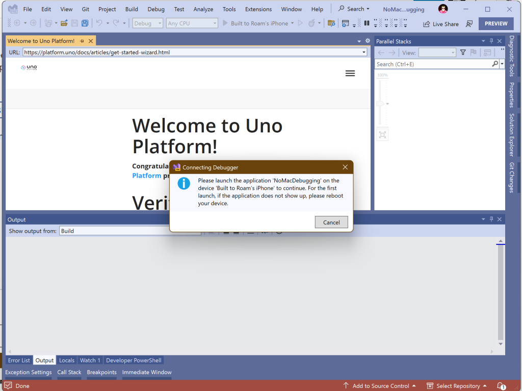 iOS Debugging on Windows - Hot Restart - Nick's .NET Travels