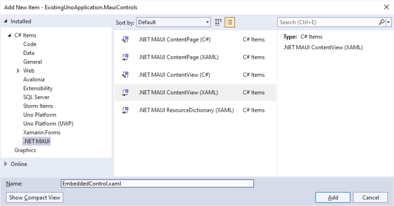 Adding .NET MAUI Controls to an Existing Uno-Platform Application ...